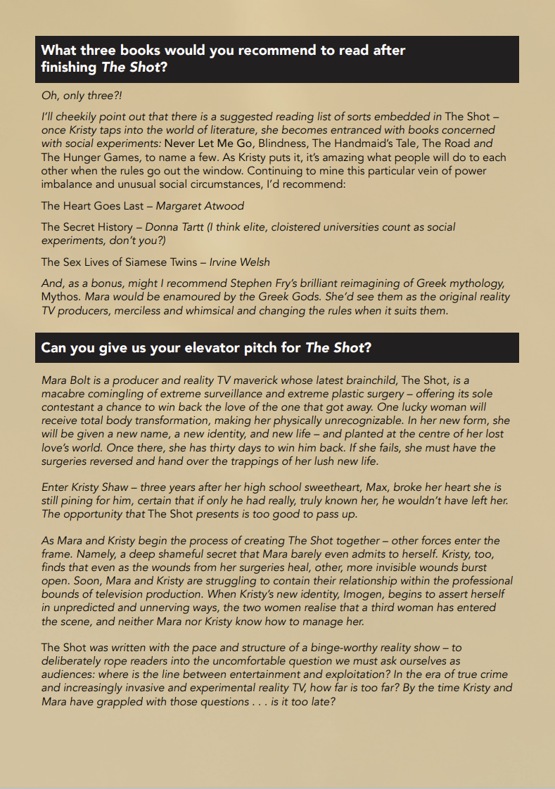 “The Shot” by Naima Brown – QBD Blog