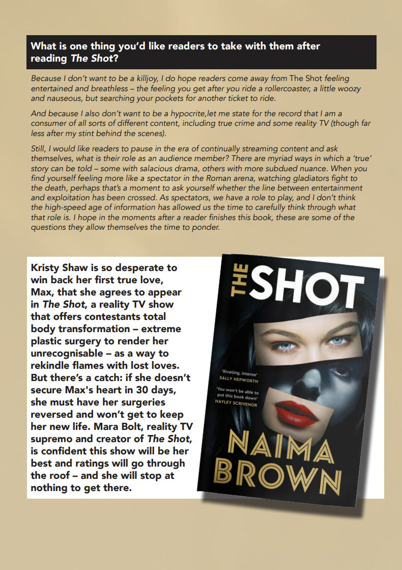 “The Shot” by Naima Brown – QBD Blog